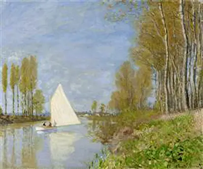 Small Boat on the Small Branch of the Seine at Argenteuil by Claude Monet