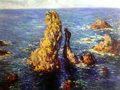 Pyramids at Port-Coton, Rough Sea by Claude Monet